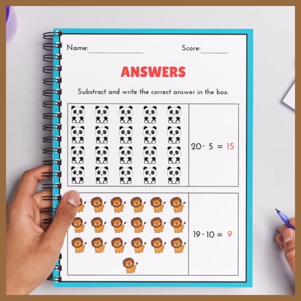 Kindergarten Subtraction Worksheets /Let's subtract/Math Activities /10 ...