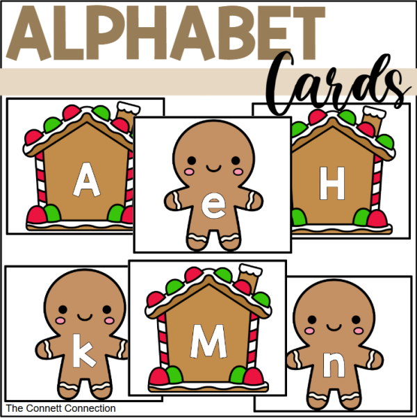 Gingerbread Alphabet and Number Flash Cards and Puzzles | Made By Teachers