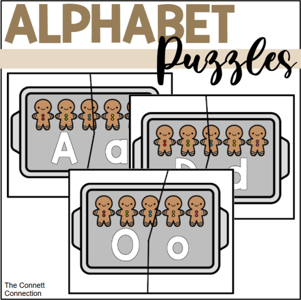 Gingerbread Alphabet and Number Flash Cards and Puzzles | Made By Teachers
