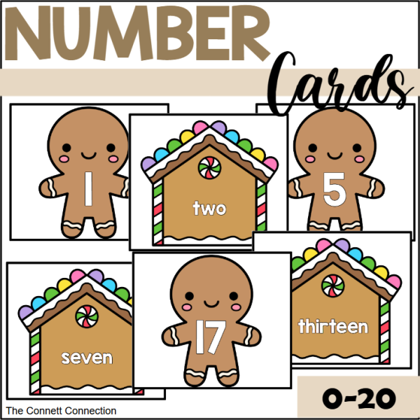 Gingerbread Alphabet and Number Flash Cards and Puzzles | Made By Teachers