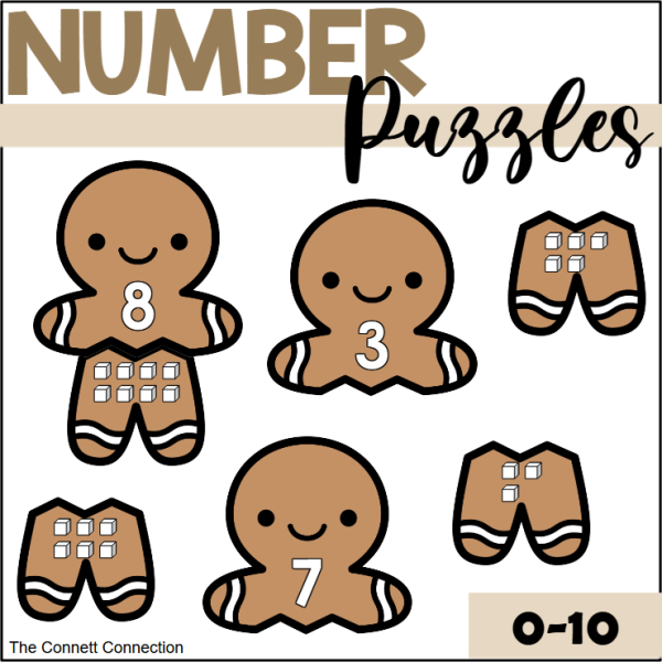 Gingerbread Alphabet and Number Flash Cards and Puzzles | Made By Teachers