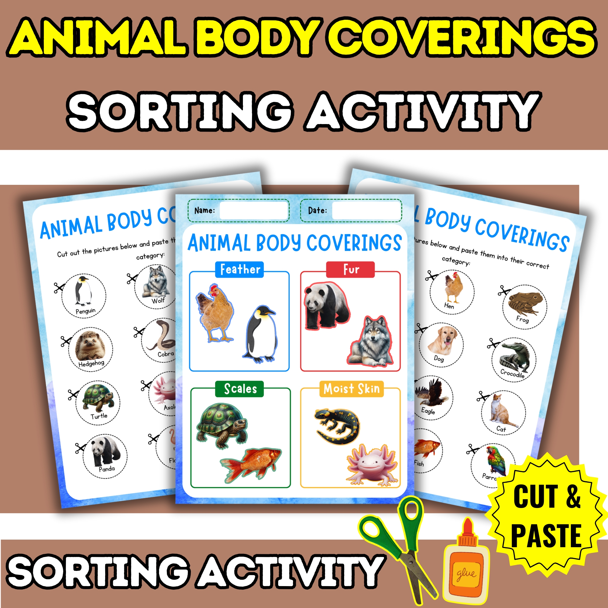 Tropical Fish Craft for Kids, Ocean Animal Cut and Paste Activity ...