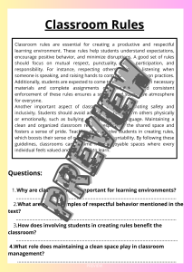 Classroom Rules Reading Comprehension Passages- Back to school | Made ...