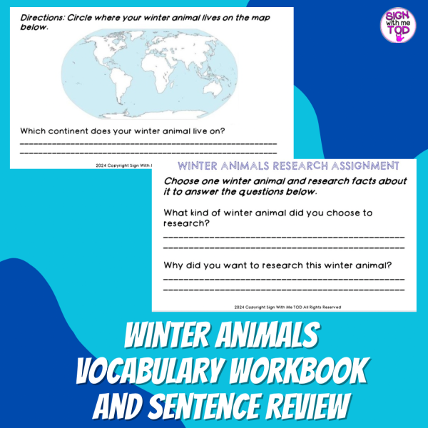 Winter Animals Vocabulary Workbook and Sentence Review | Made By Teachers