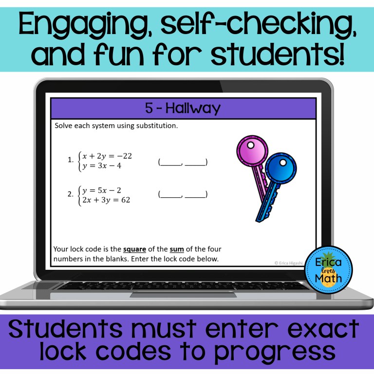 Systems of Equations Review Escape Room Activity (Digital & Printable ...