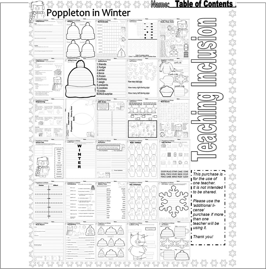Poppleton in Winter Read Aloud Book Study Companion Reading ...