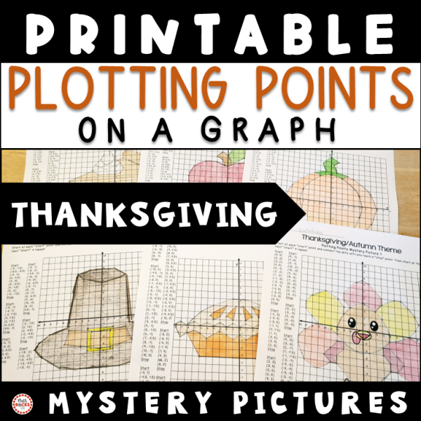 Thanksgiving Coordinate Graphing Pictures Mystery 4 Quadrant 5th Grade ...