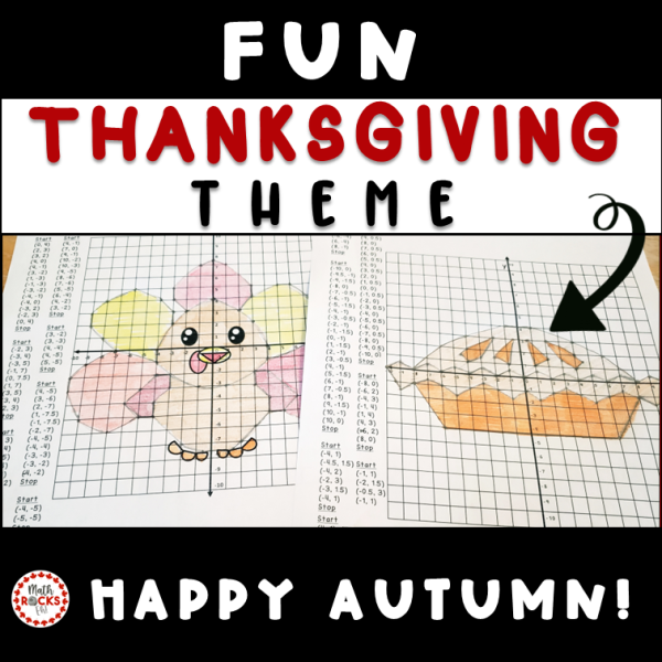 Thanksgiving Coordinate Graphing Pictures Mystery 4 Quadrant 5th Grade ...