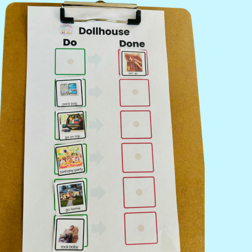 Dollhouse Visual Schedule Mini Activity Schedule for Autism Play Skills ...