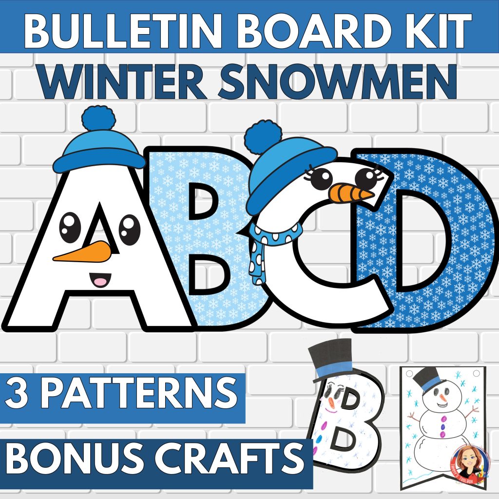 Winter Bulletin Board Kit, Build a Snowman Letter Craft - Made By Teachers