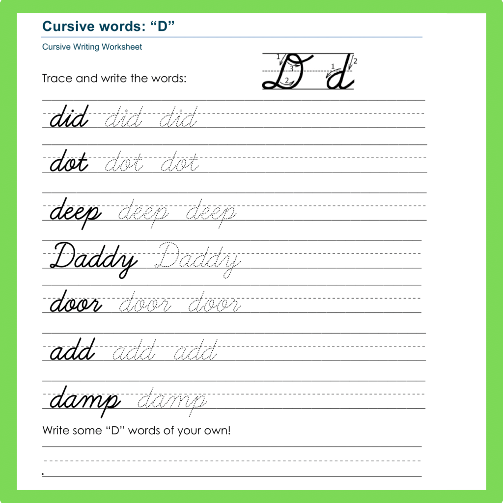 A to Z Cursive Words: Mastering Elegant Penmanship - Made By Teachers