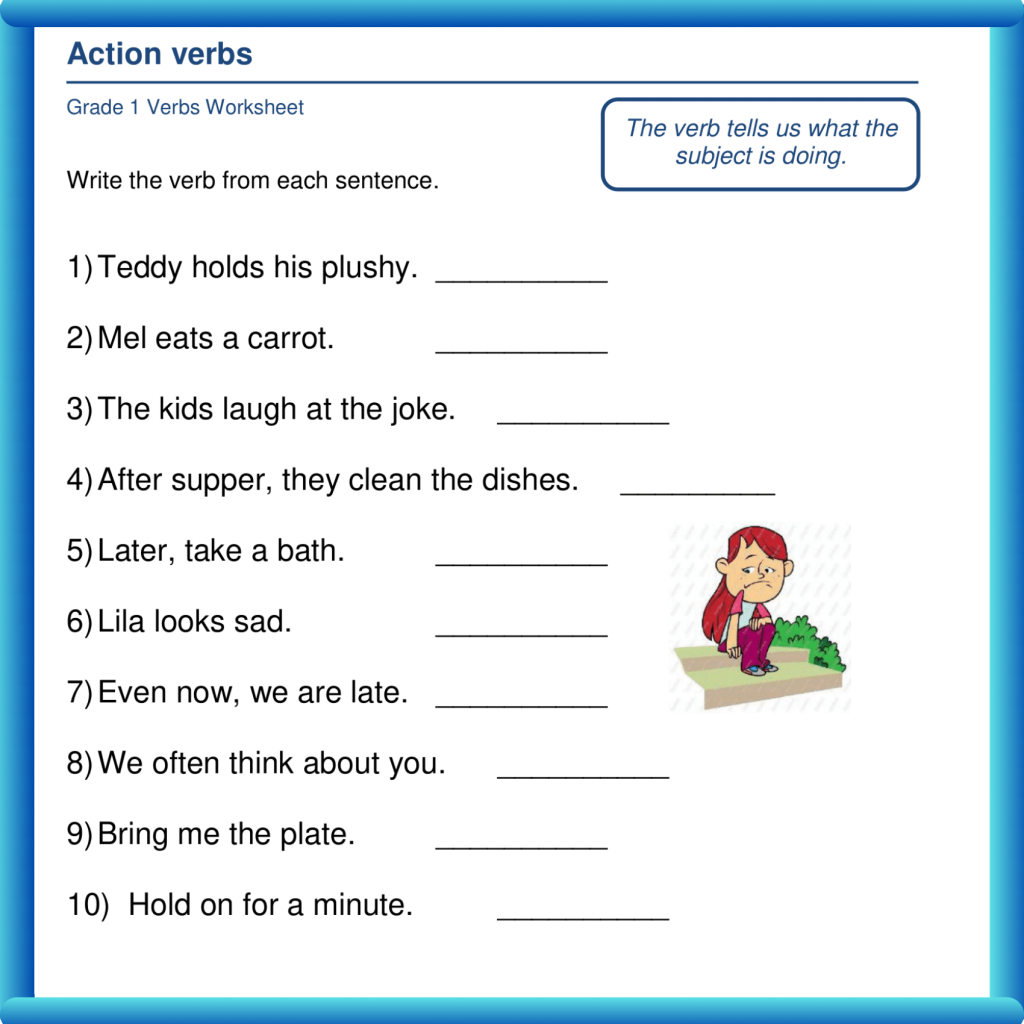 Grade 1 Grammar Adventure: Verbs as Action Words | Made By Teachers