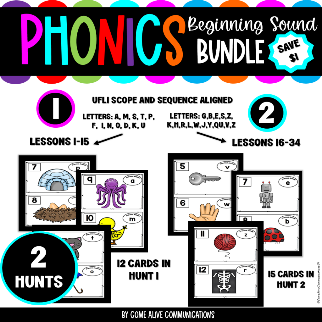 Phonics Activity Initial Sound Scavenger Hunt Bundle K-2 | Made By Teachers