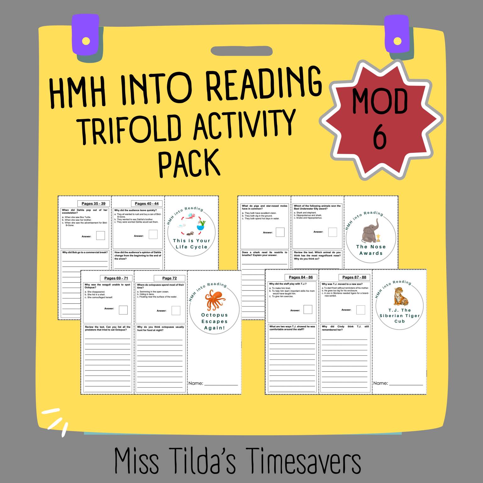 Grade 3 HMH into Reading Module 6: Question and Answer Trifolds Bundle ...