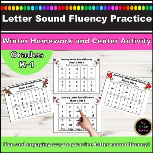 Winter Letter Sound Fluency Practice | Phonics Homework & Literacy ...