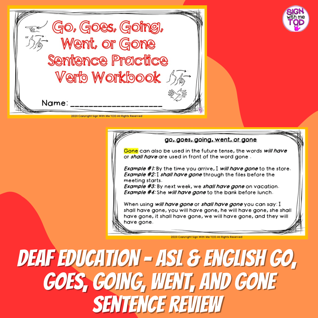 Deaf Education ASL and English Word Families (et) Vocabulary Workbook ...