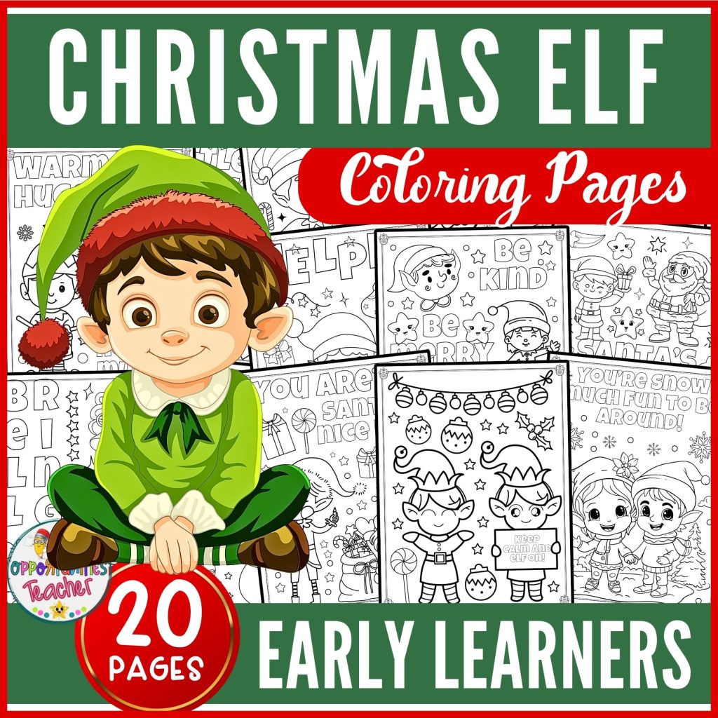 Christmas Elf Coloring Pages | Holiday Elves Coloring Sheets Early ...