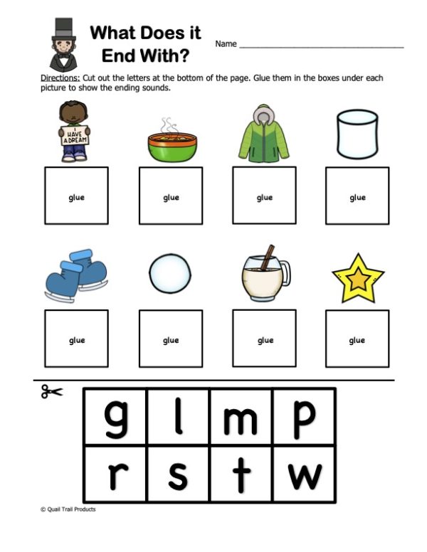 Ending Sounds Winter Worksheets and Learning Activities - Made By Teachers