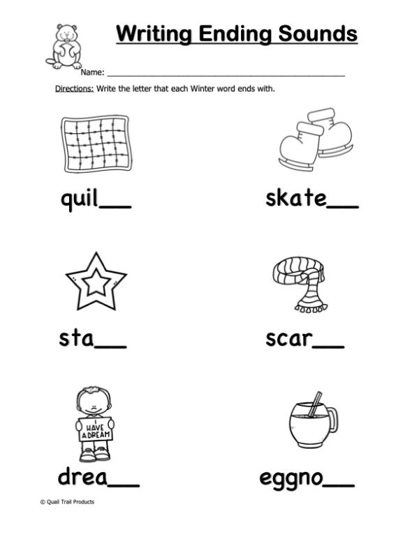 Ending Sounds Winter Worksheets and Learning Activities - Made By Teachers