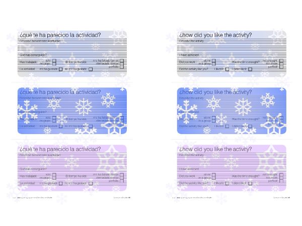 WINTER Themed Bilingual Templates for Teachers & Students to Evaluate ...