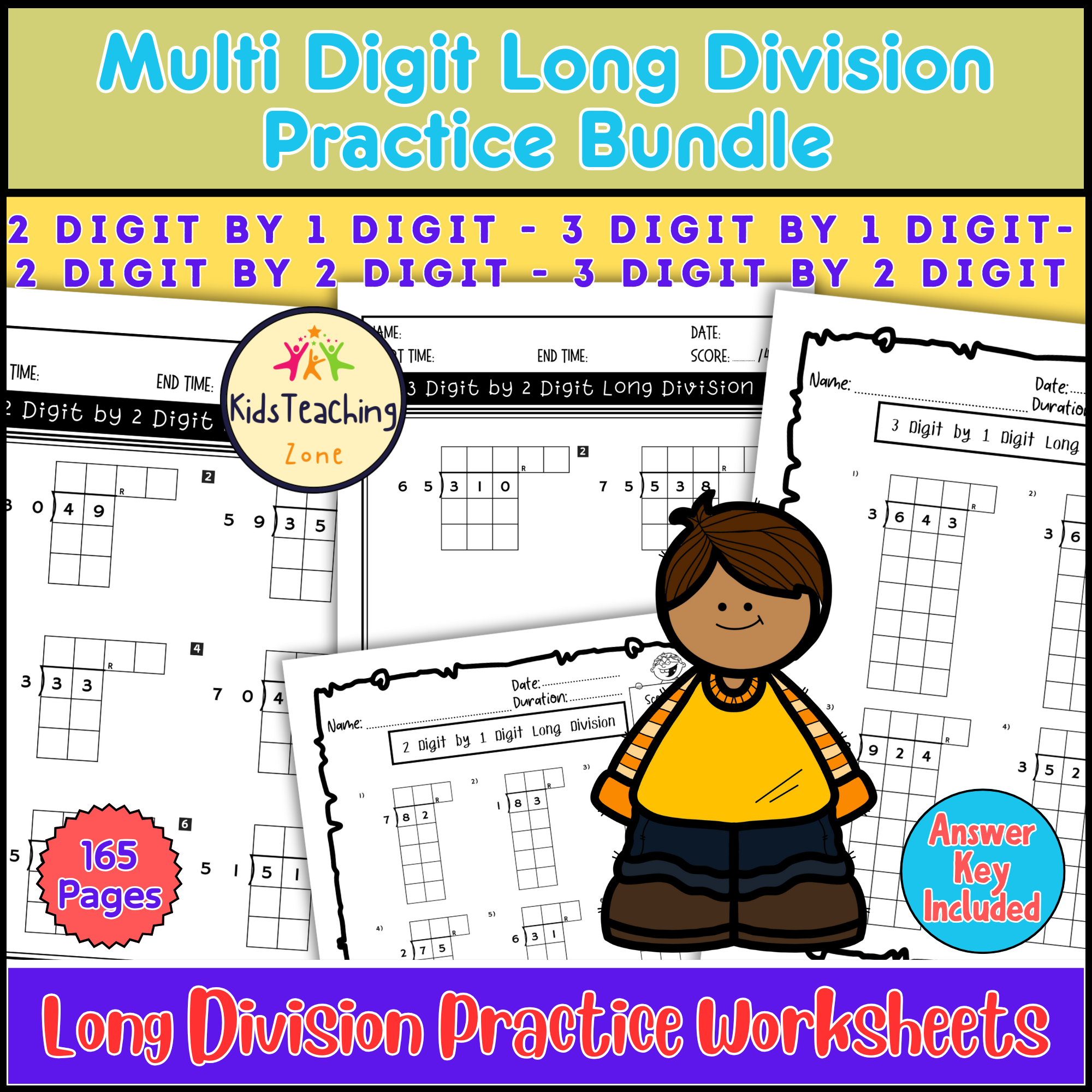 2 digit by 2 digit long division | Made By Teachers