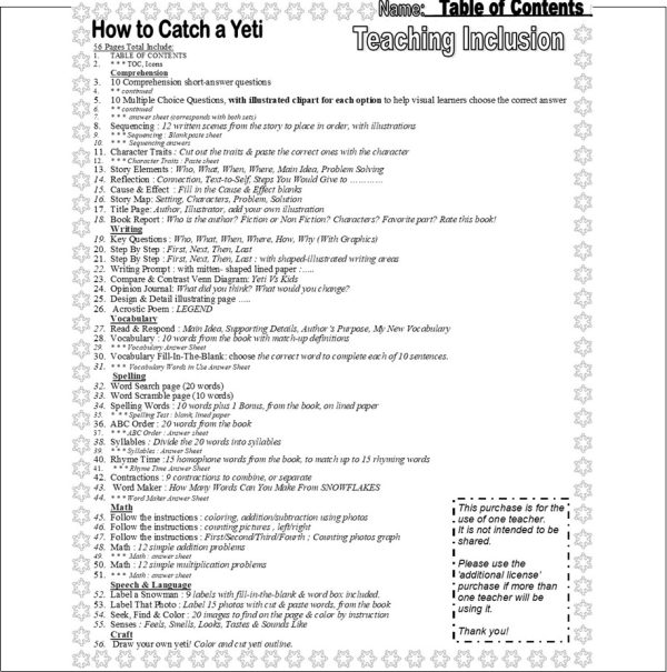 How to Catch a Yeti Winter Read Aloud Book Companion Reading ...