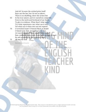 Hamlet Act 3 Scene 3 Close Reading Analysis Worksheet - Made By Teachers