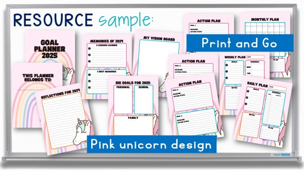 2025 Goal Planner For Kids New Years Reflection and Goals Setting ...
