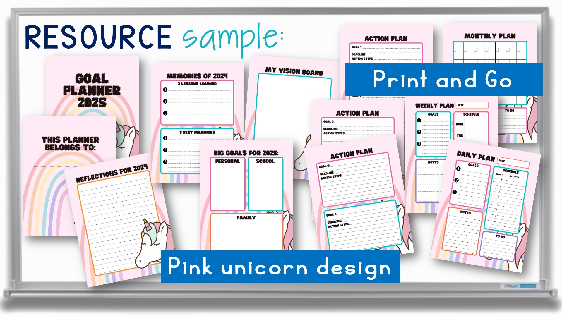 2025 Goal Planner For Kids New Years Reflection and Goals Setting ...