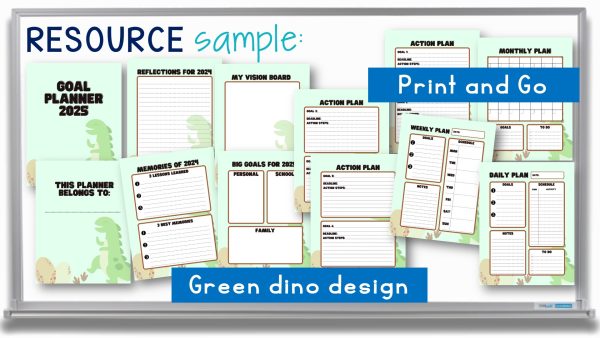 2025 Goal Planner For Kids New Years Reflection and Goals Setting ...