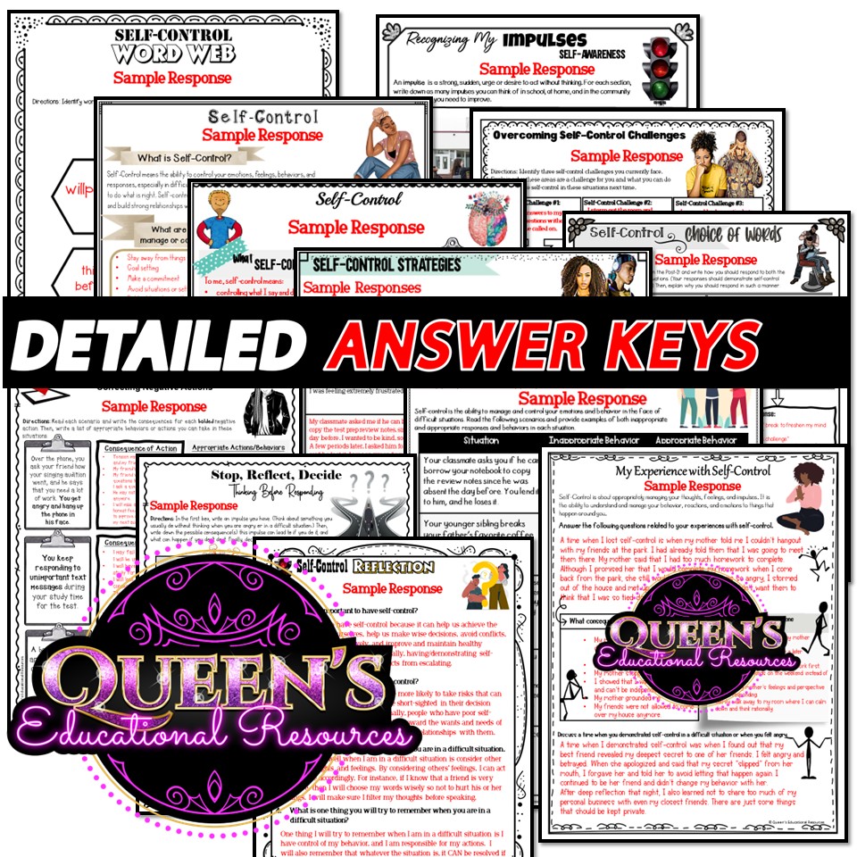 Self-Control Worksheets | Self-Control Activities | Self-Regulation ...