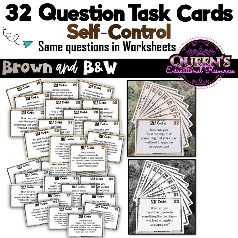Self-Control Worksheets | Self-Control Activities | Self-Regulation ...