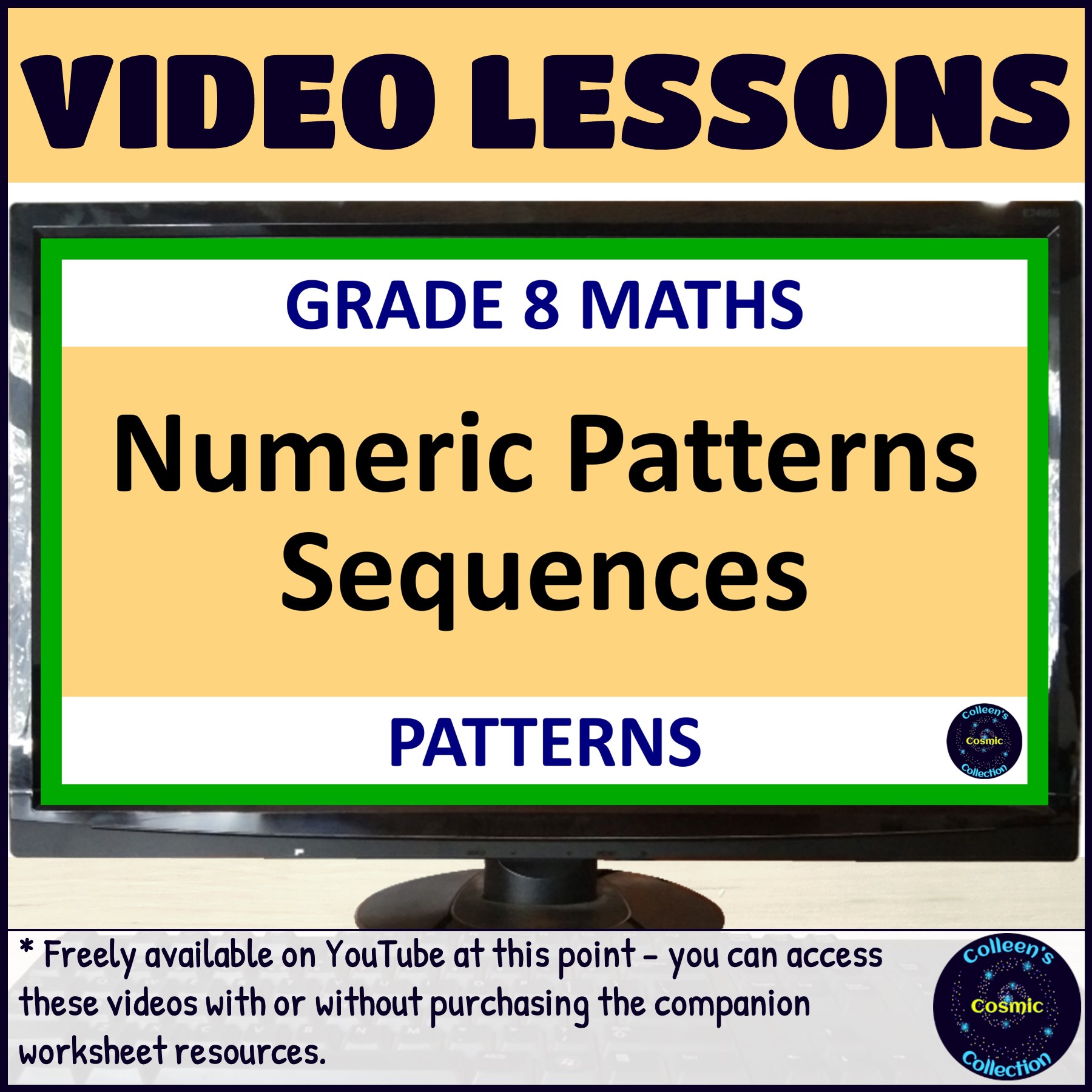 Grade 8 Maths Term 1 Patterns Lessons and Assessments BUNDLE - CAPS ...