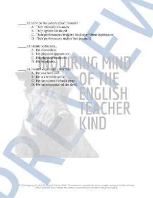 Hamlet Act 2 Quiz and Answer Key for High School - Made By Teachers