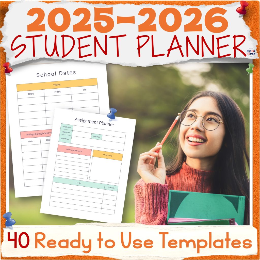 2025-2026 Student Planner Printable Planning Templates Students Plan ...