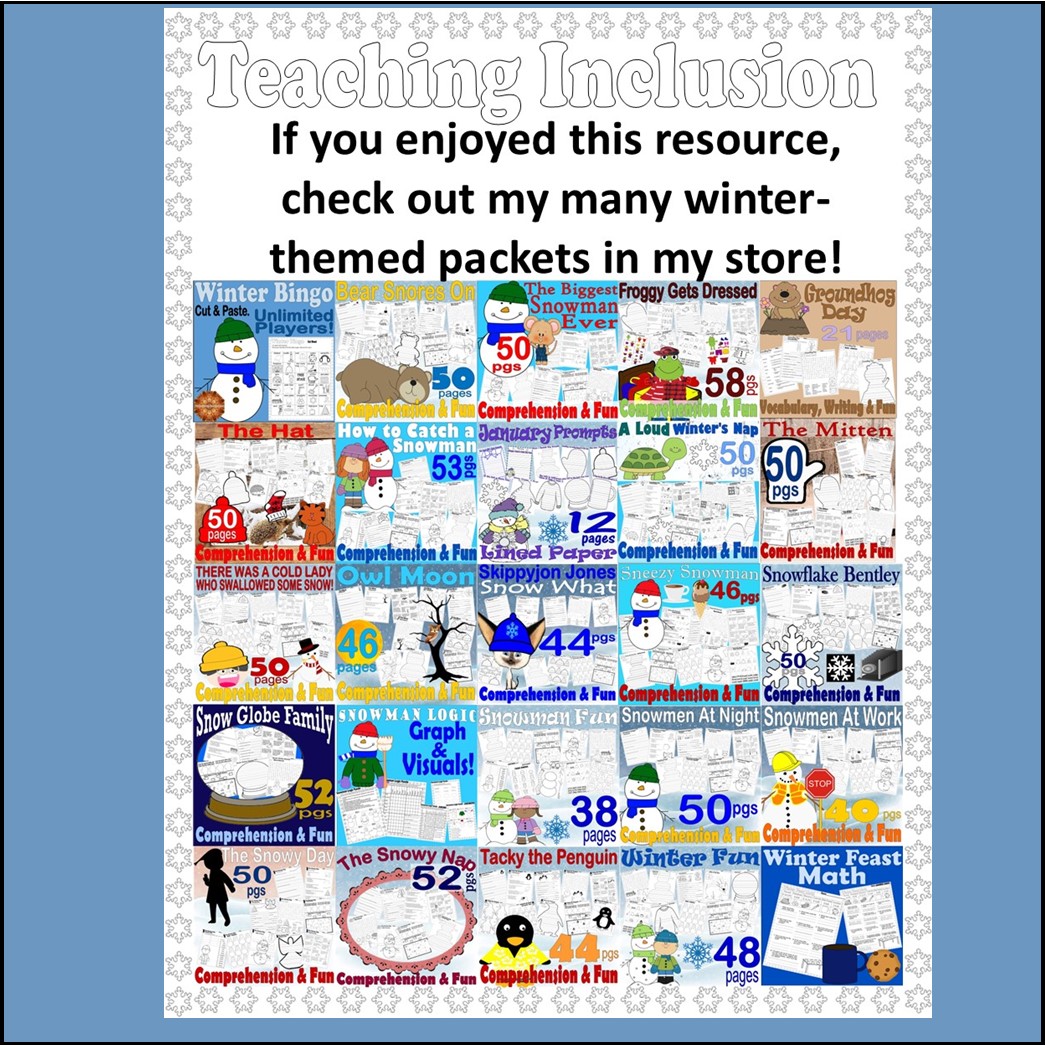 Snowflake Bentley Winter Read Aloud Book Study Companion Reading ...