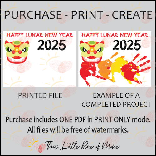Lunar New Year - Chinese New Year - Dragon - handprint Art - Printable ...