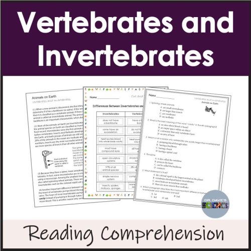 Vertebrates and Invertebrates Reading Comprehension Sort Worksheets ...