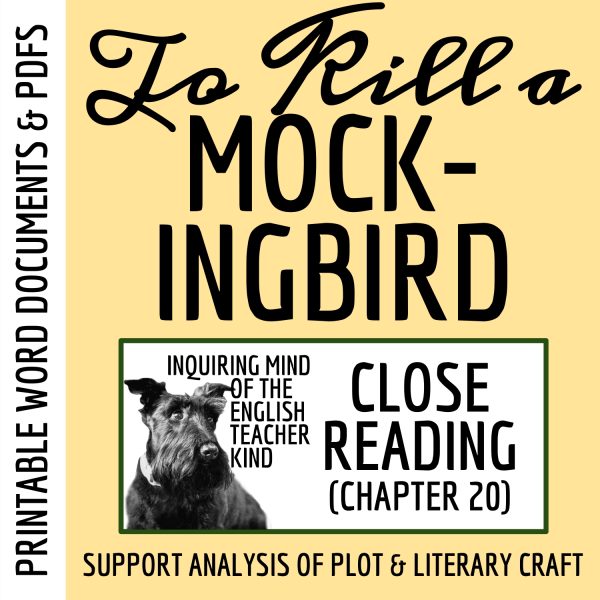 To Kill a Mockingbird Chapter 20 Close Reading Analysis Worksheet ...