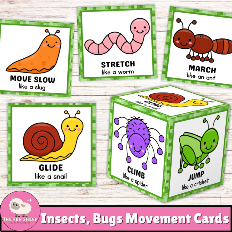 Insects, Bugs Movement Cards| Creepy Crawlers Dice Game Brain Break ...