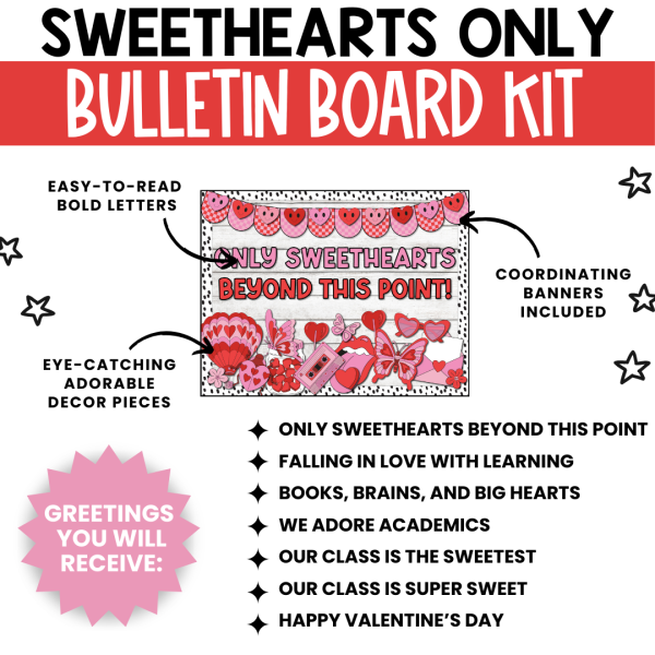 Vintage Retro Groovy Valentines Day Bulletin Board February Door Decor ...