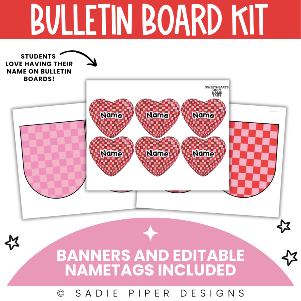 Vintage Retro Groovy Valentines Day Bulletin Board February Door Decor ...