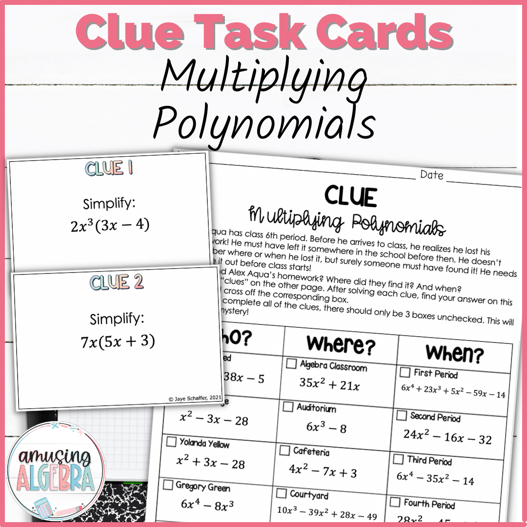 Combining Like Terms Partner Mystery Word Puzzle | Made By Teachers