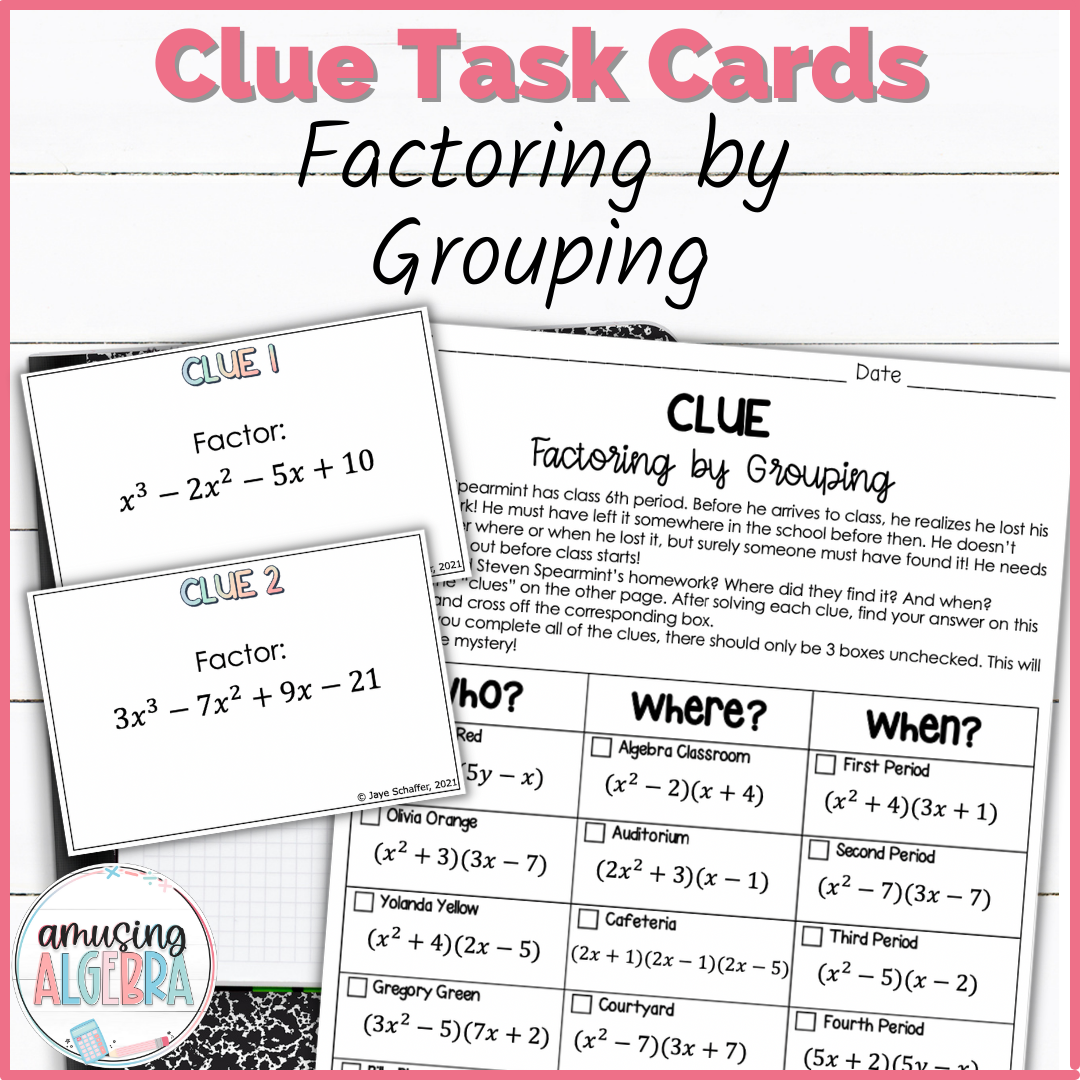 Solving Quadratics by Factoring Partner Mystery Word Puzzle | Made By ...