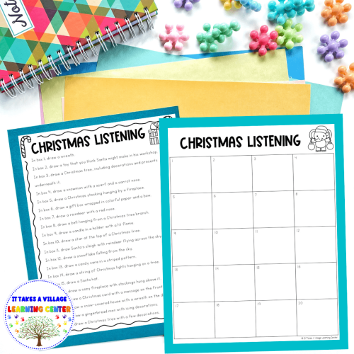 Christmas Listening Activities & Following Directions December Holiday ...