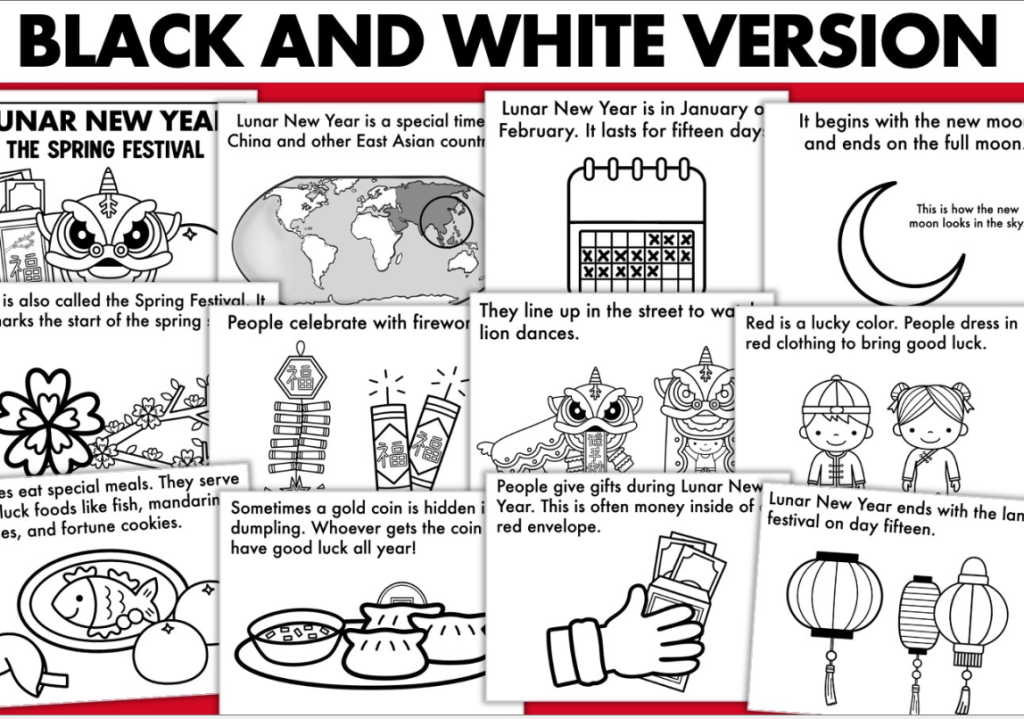 Chinese Lunar New Year Mini Book Spring Festival Informational Reader ...