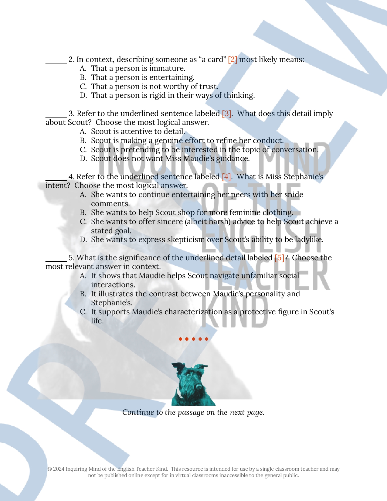 To Kill a Mockingbird Chapters 24-26 Quizzes, Inference Worksheets, and ...