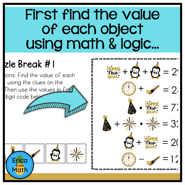 Math Logic Puzzle Activity for New Year & Lunar New Year Brain Break ...