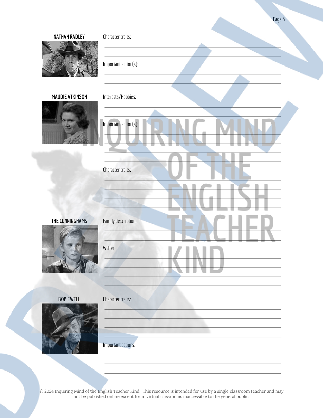 To Kill a Mockingbird Novel Study Guide with Answer Key for High School ...