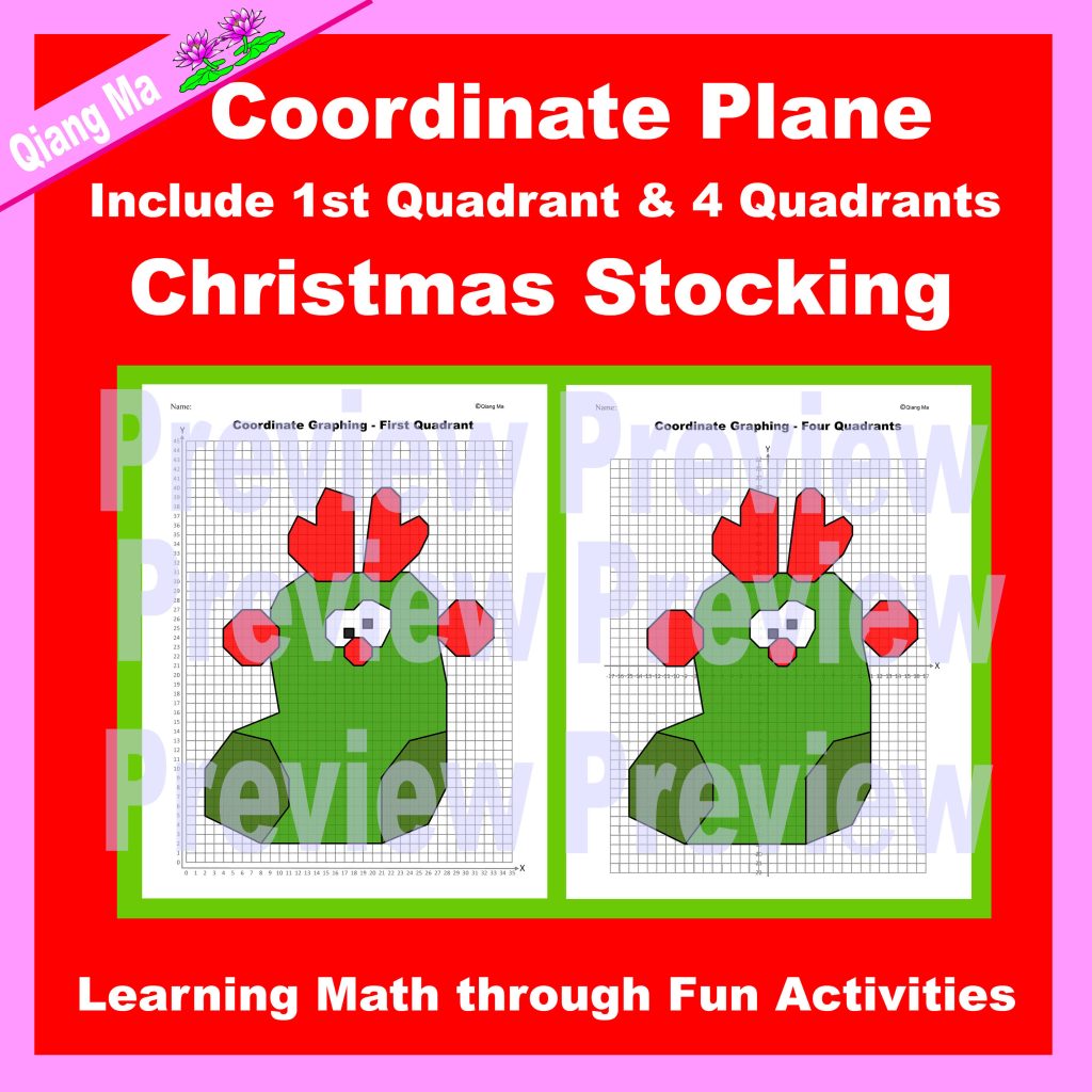 Christmas Coordinate Plane Graphing Picture: Stocking III | Made By ...